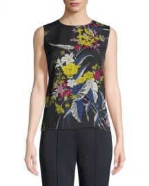 WornOnTV: Amy’s black floral sleeveless top on Good Morning America ...