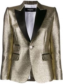 WornOnTV: Kyle’s metallic blazer with contrast lapel on The Real ...