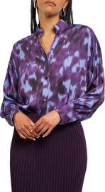 The Power of Print: Laura's Eye-Catching Misook Blouse in Blue and ...