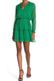 WornOnTV: Amy’s green tie neck ruffle dress on Good Morning America ...