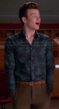 WornOnTV: Kurt’s maple leaf print shirt on Glee | Chris Colfer | Clothes and Wardrobe from TV