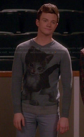 WornOnTV: Kurt’s kitten sweater on Glee | Chris Colfer | Clothes and Wardrobe from TV