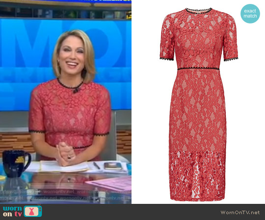 WornOnTV: Amy’s pink lace dress with back cutout on Good Morning ...
