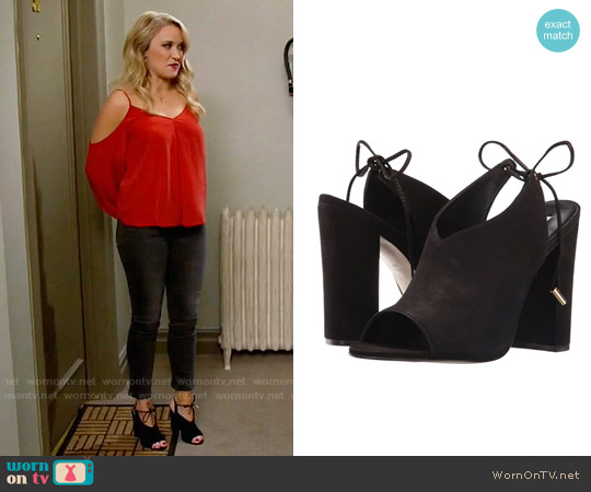 WornOnTV: Gabi’s red cold-shoulder top and tie up booties on Young and ...