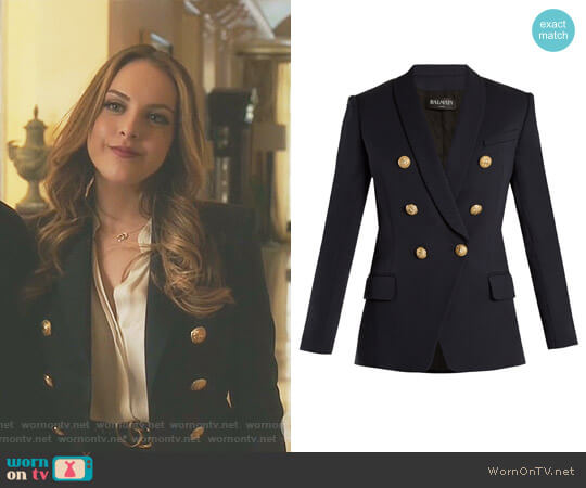 WornOnTV: Fallon’s navy double breasted blazer on Dynasty | Elizabeth Gillies | Clothes and ...