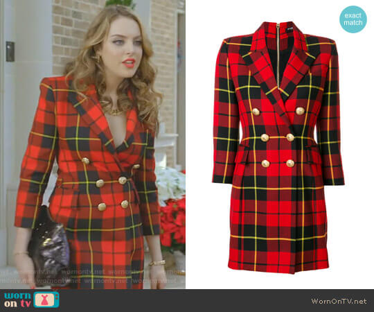 WornOnTV: Fallon’s red plaid blazer dress on Dynasty | Elizabeth Gillies | Clothes and Wardrobe ...