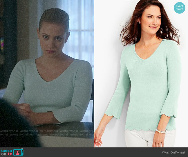 WornOnTV: Betty’s mint scalloped sleeve sweater on Riverdale | Lili ...
