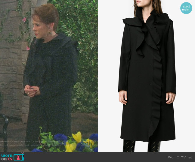 WornOnTV: Vivian’s black ruffled coat on Days of our Lives | Louise ...