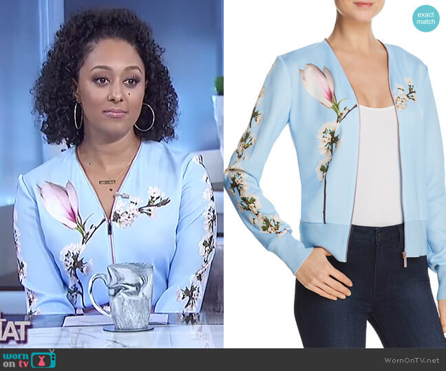 WornOnTV: Tamera’s blue floral bomber jacket on The Real | Tamera Mowry ...