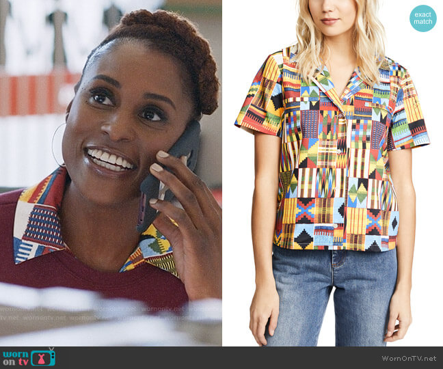 WornOnTV: Issa’s patchwork print shirt and sweatshirt on Insecure ...