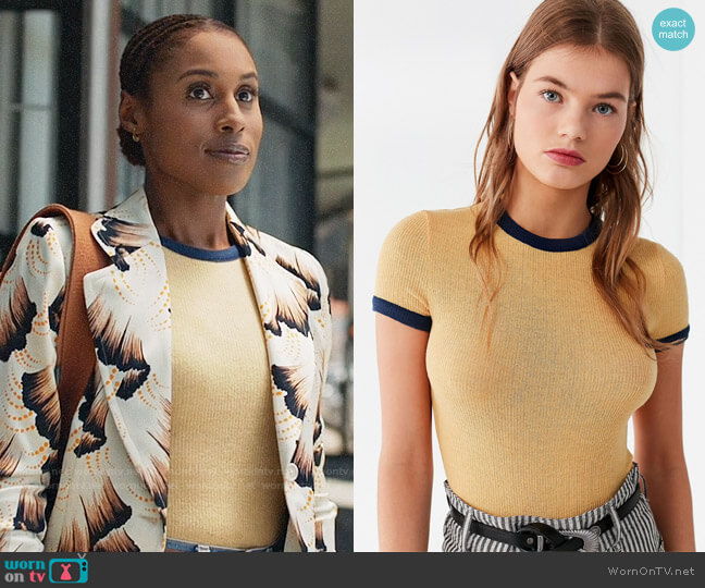 WornOnTV: Issa’s printed blazer and yellow tee on Insecure | Issa Rae ...