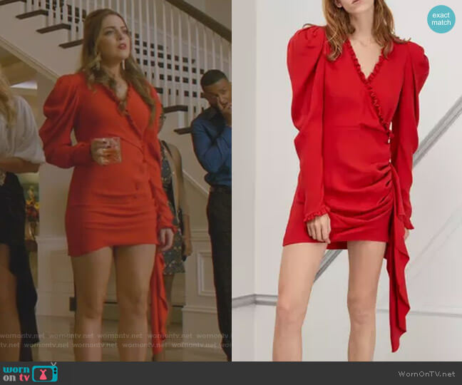WornOnTV: Fallon’s red draped wrap dress on Dynasty | Elizabeth Gillies | Clothes and Wardrobe ...