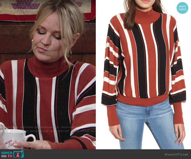 WornOnTV: Sharon’s brown striped sweater on The Young and the Restless ...