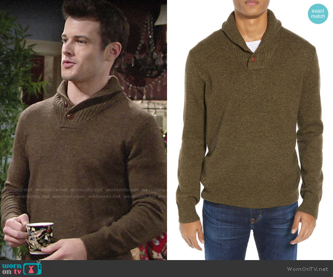 WornOnTV: Kyle’s olive green shawl collar sweater on The Young and the ...
