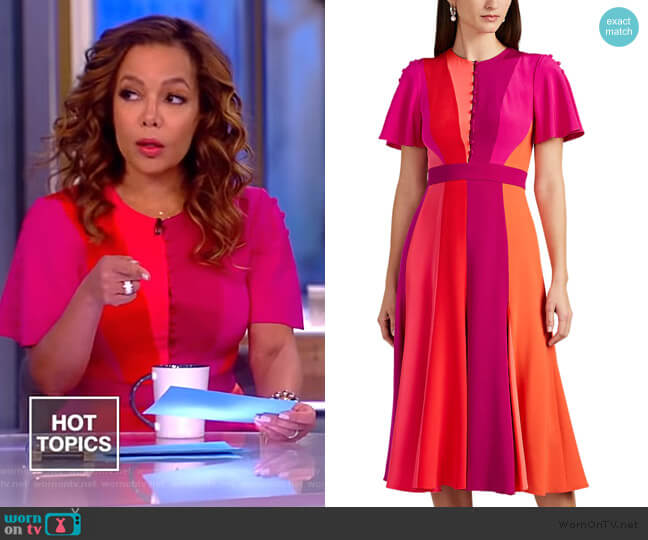 WornOnTV: Sunny’s pink colorblocked dress on The View | Sunny Hostin | Clothes and Wardrobe from TV