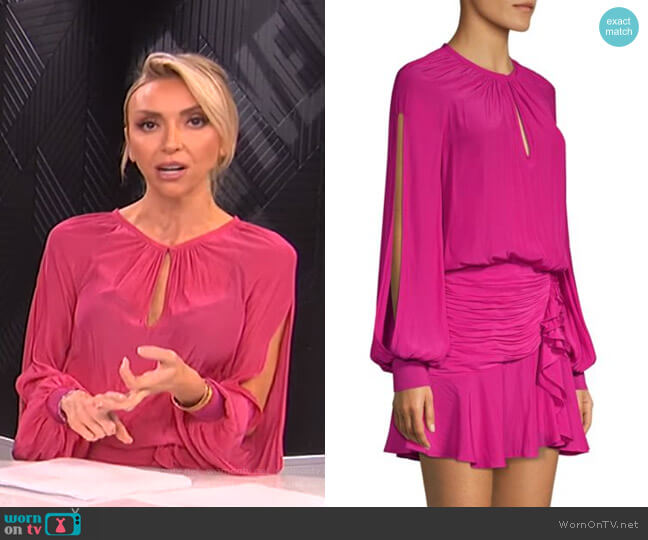 WornOnTV: Giuliana’s pink slit-sleeve keyhole dress on E! News ...
