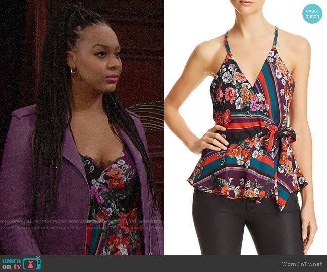 WornOnTV: Emma’s floral top and purple moto jacket on The Bold and the ...