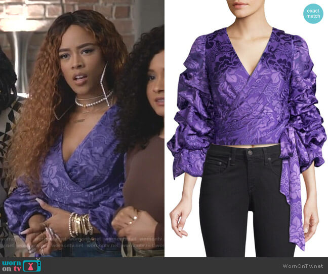 WornOnTV: Tiana’s purple wrap top and embellished jeans on Empire ...