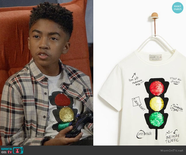 WornOnTV: Jack’s sequin traffic light tee on Black-ish | Miles Brown ...