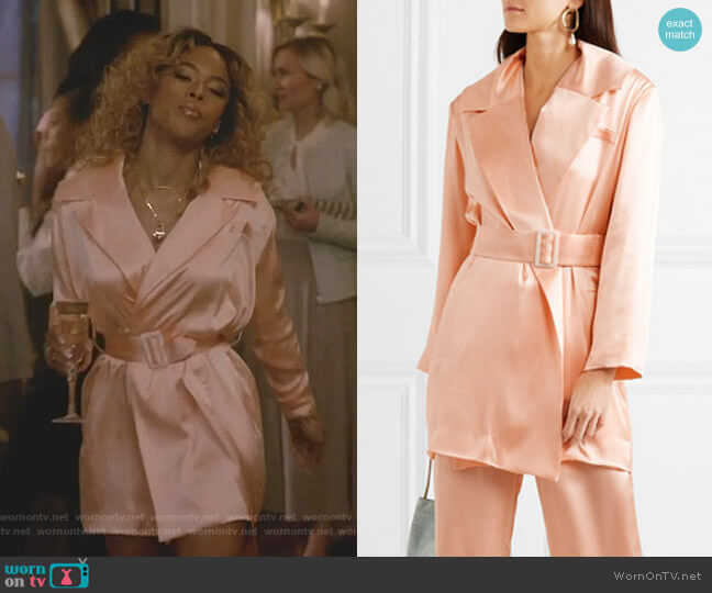 WornOnTV: Tiana’s pink belted wrap mini dress on Empire | Serayah ...