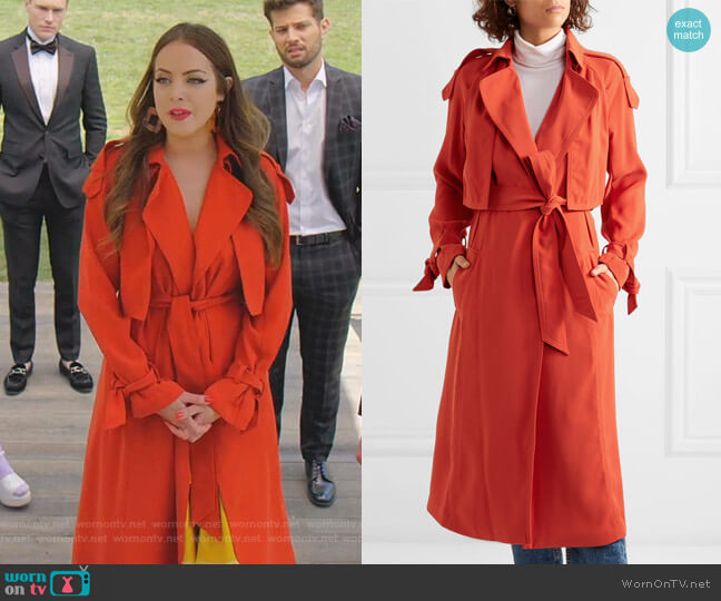WornOnTV: Fallon’s red trench wrap coat on Dynasty | Elizabeth Gillies | Clothes and Wardrobe ...