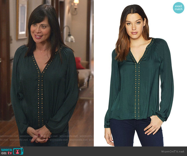 WornOnTV: Cassie’s green studded blouse on Good Witch | Catherine Bell ...