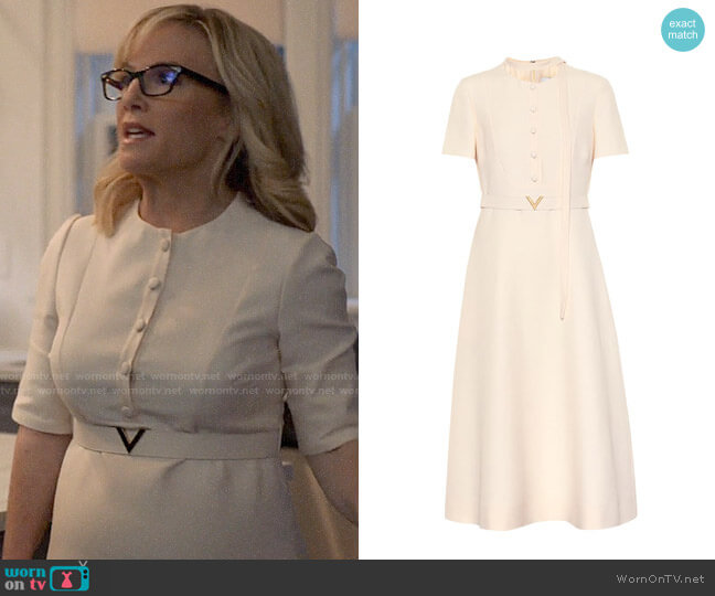 WornOnTV: Sheila’s white V belt dress on Suits | Rachael Harris ...