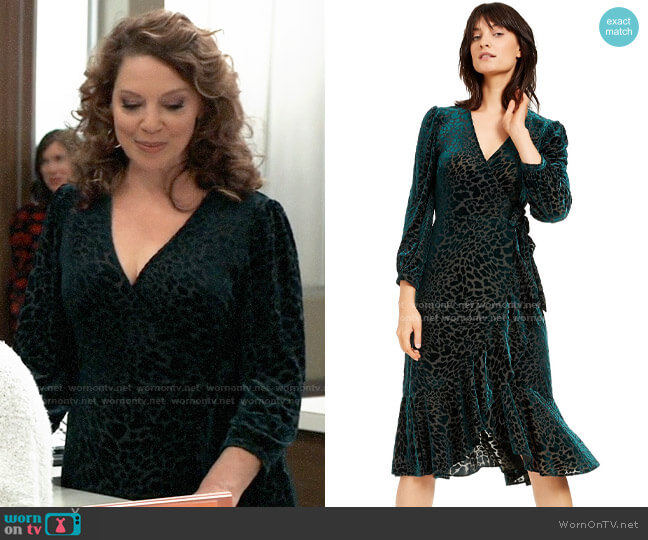 WornOnTV: Liesl’s green velvet burnout dress on General Hospital ...