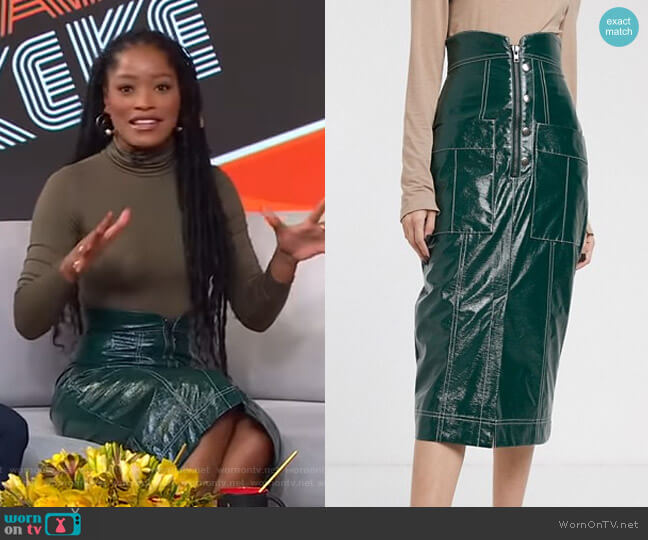WornOnTV: Keke’s green skirt with whtie stitching on GMA Strahan Sara ...