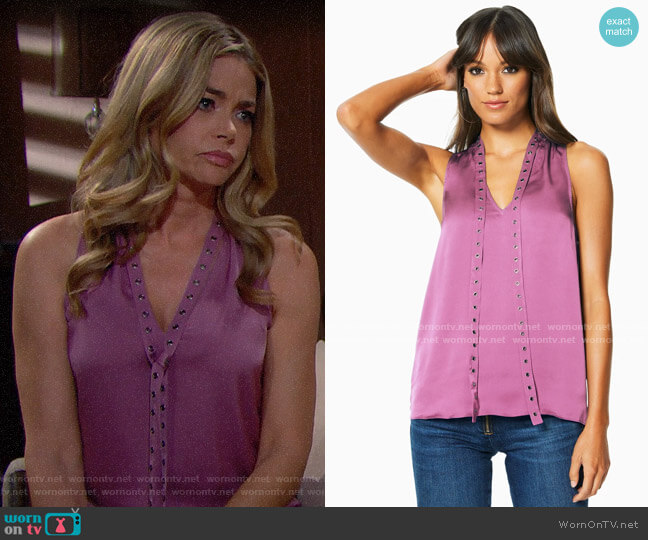 WornOnTV: Shauna’s pink grommet tie neck top on The Bold and the ...