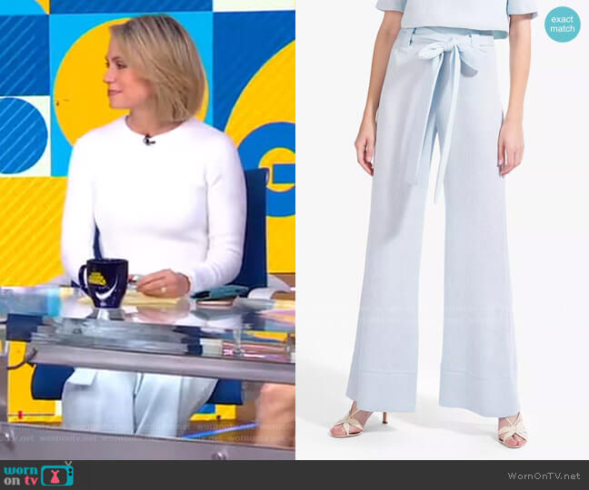 WornOnTV: Amy’s white sweater and light blue pants on Good Morning ...