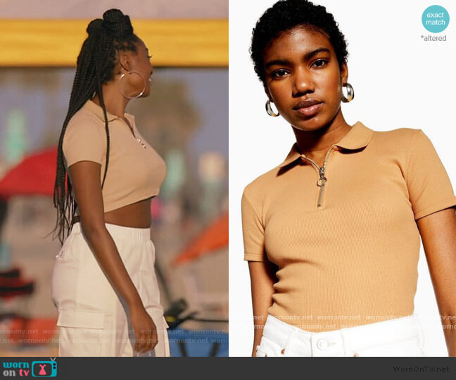 WornOnTV: Rochelle’s beige cropped polo on All American | Kayla Smith ...