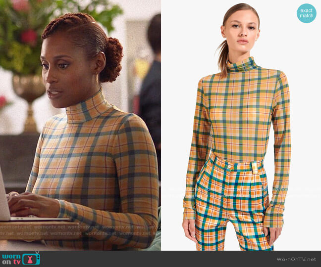 WornOnTV: Issa’s plaid turtleneck top on Insecure | Issa Rae | Clothes ...