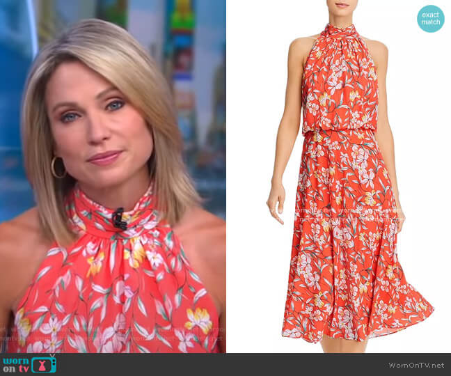 WornOnTV: Amy’s red floral halter dress on Good Morning America | Amy ...