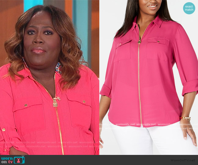 WornOnTV: Sheryl’s pink lock zip blouse on The Talk | Sheryl Underwood ...
