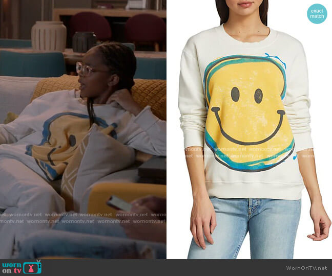 WornOnTV: Diane’s white smiley face print top on Black-ish | Marsai ...