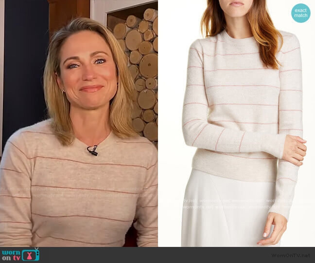 WornOnTV: Amy’s thin stripe sweater on Good Morning America | Amy ...