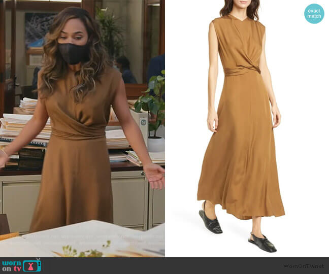 WornOnTV: Emily’s brown twist front dress on All Rise | Jessica Camacho ...