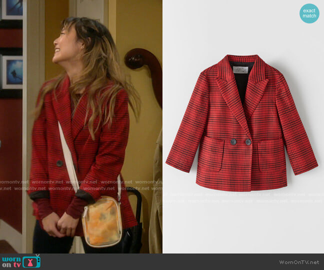 WornOnTV: Jen’s red checked blazer on Last Man Standing | Krista Marie ...