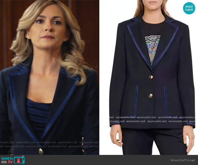 WornOnTV: Amy’s navy contrast trim blazer on All Rise | Lindsey Gort ...