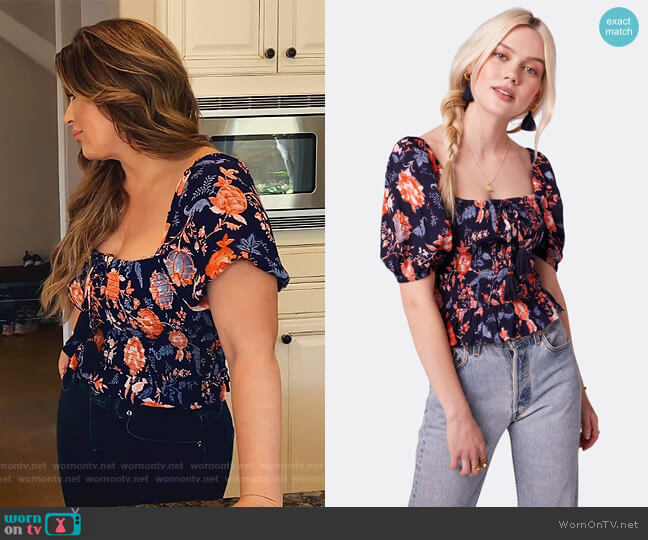 WornOnTV: Emily’s black floral smocked top on The Real Housewives of ...