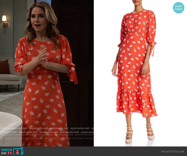 WornOnTV: Olivia’s red floral tie sleeve dress on General Hospital ...