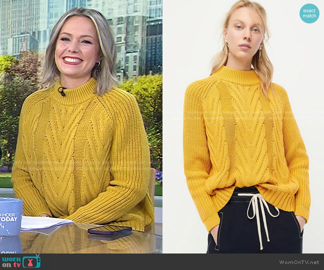 WornOnTV: Dylan’s yellow cable knit sweater on Today | Dylan Dreyer ...