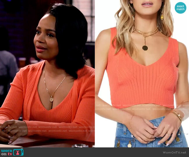 WornOnTV: Randi’s orange top and cardigan set on Call Me Kat | Kyla ...