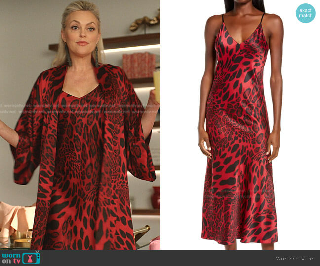 WornOnTV: Alexis’s red leopard chemise and robe on Dynasty | Elaine ...