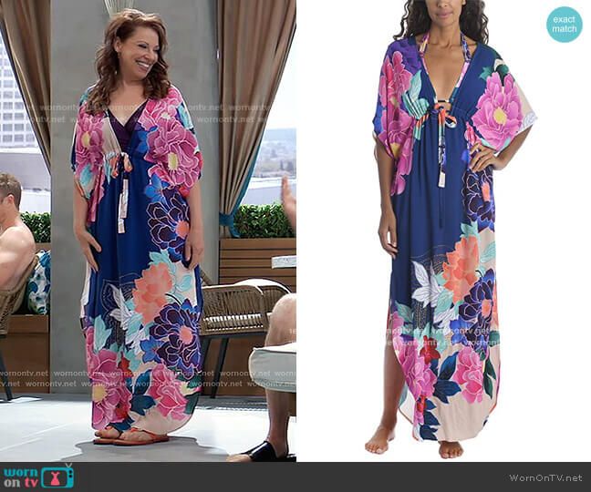 WornOnTV: Liesl’s blue floral kaftan dress on General Hospital ...