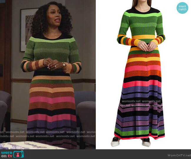 WornOnTV: Lola’s stripe ribbed dress on All Rise | Simone Missick ...