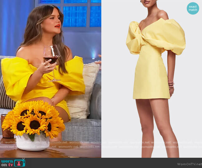 WornOnTV: Maren Morris’s yellow puff sleeve mini dress on The Kelly ...