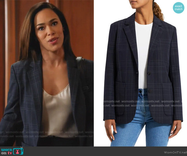 WornOnTV: Emily’s navy plaid blazer on All Rise | Jessica Camacho ...