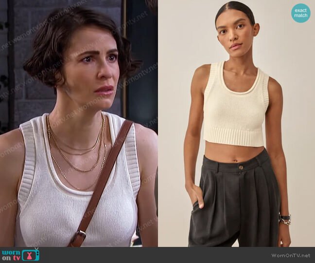 WornOnTV: Sarah’s white knit tank on Days of our Lives | Linsey Godfrey ...